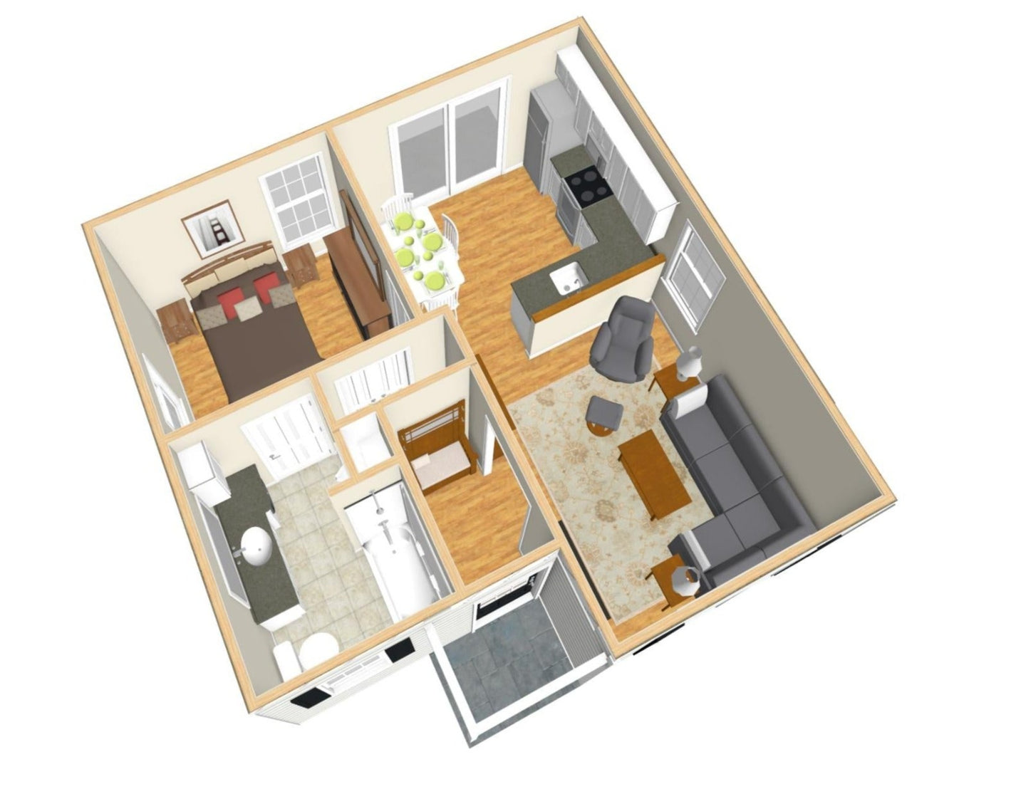 Nottingham Cottage Plan - 528 sq. ft. – Tuckaway Cottage Designs