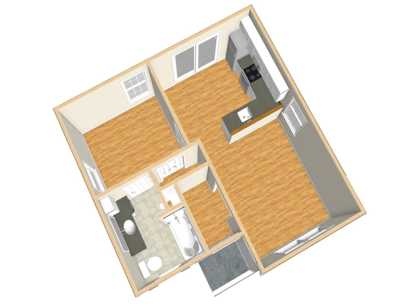 Nottingham Cottage Plan - 528 sq. ft. – Tuckaway Cottage Designs