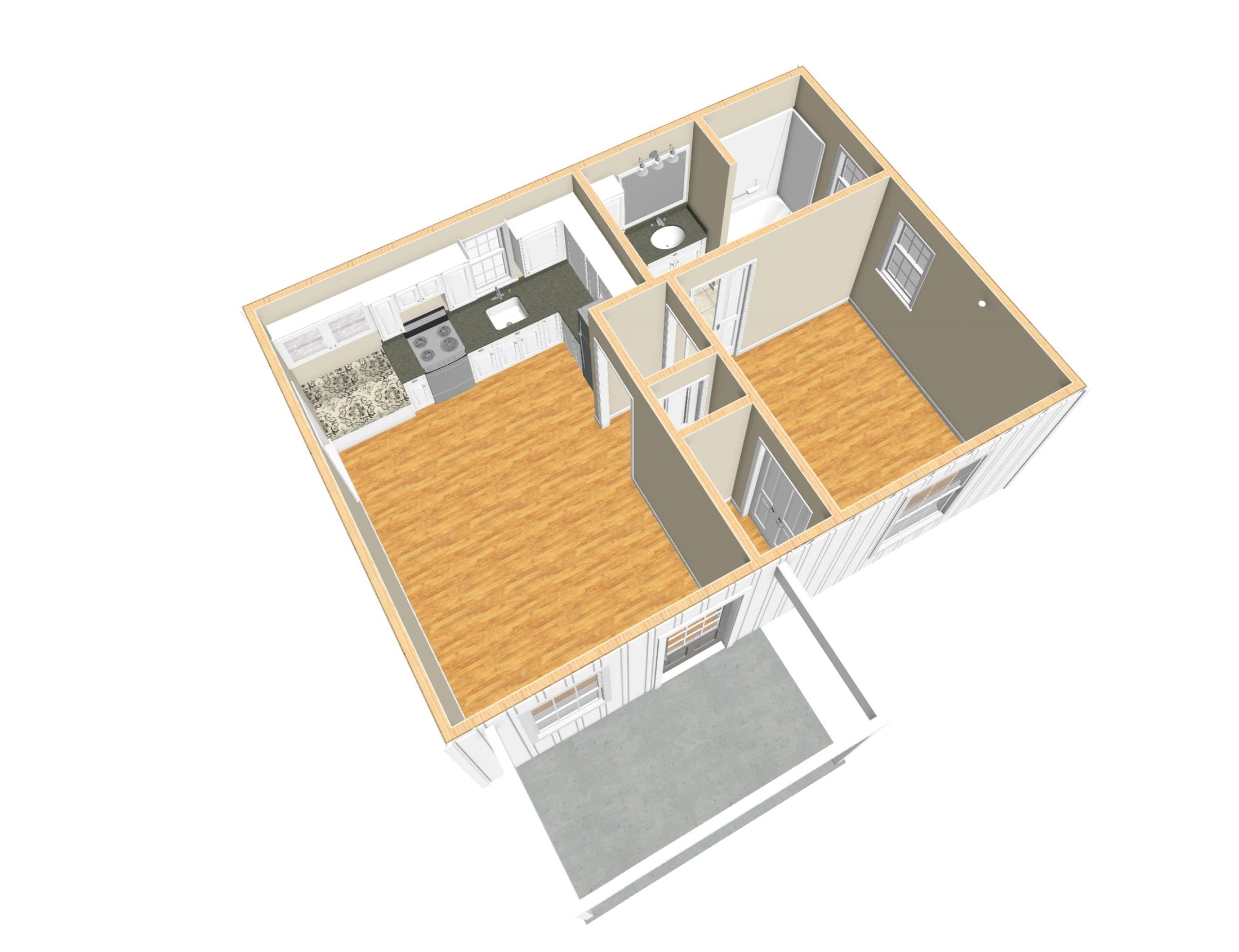 Millstream Cottage Plan - 450 sq. ft. – Tuckaway Cottage Designs